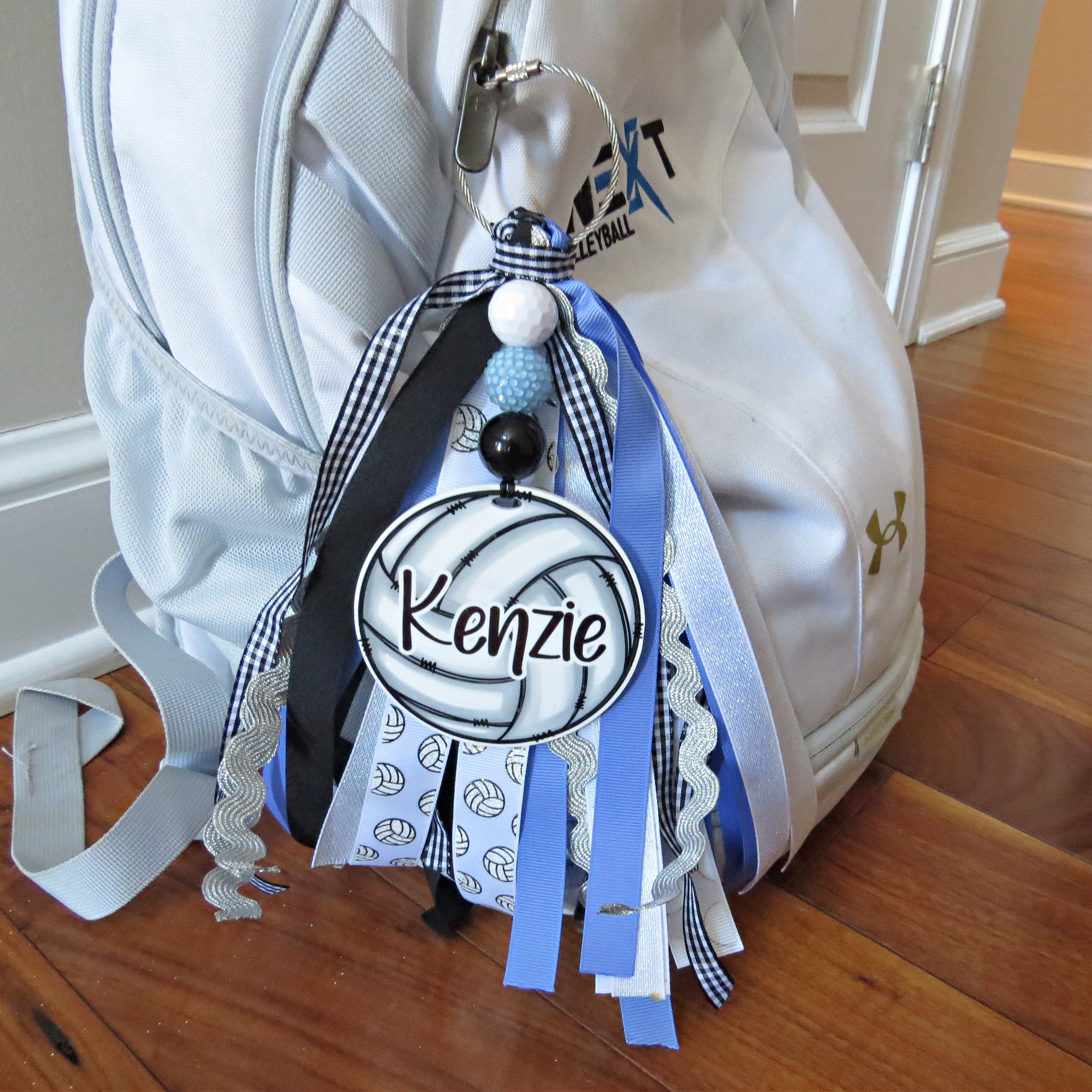 Personalized Volleyball Bag Tag with Ribbon Tassel | Custom Name Sports ...